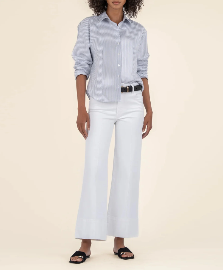 Kut From the Kloth Meg Pin Tuck Wide Leg, Optic White – 13 Hub Lane